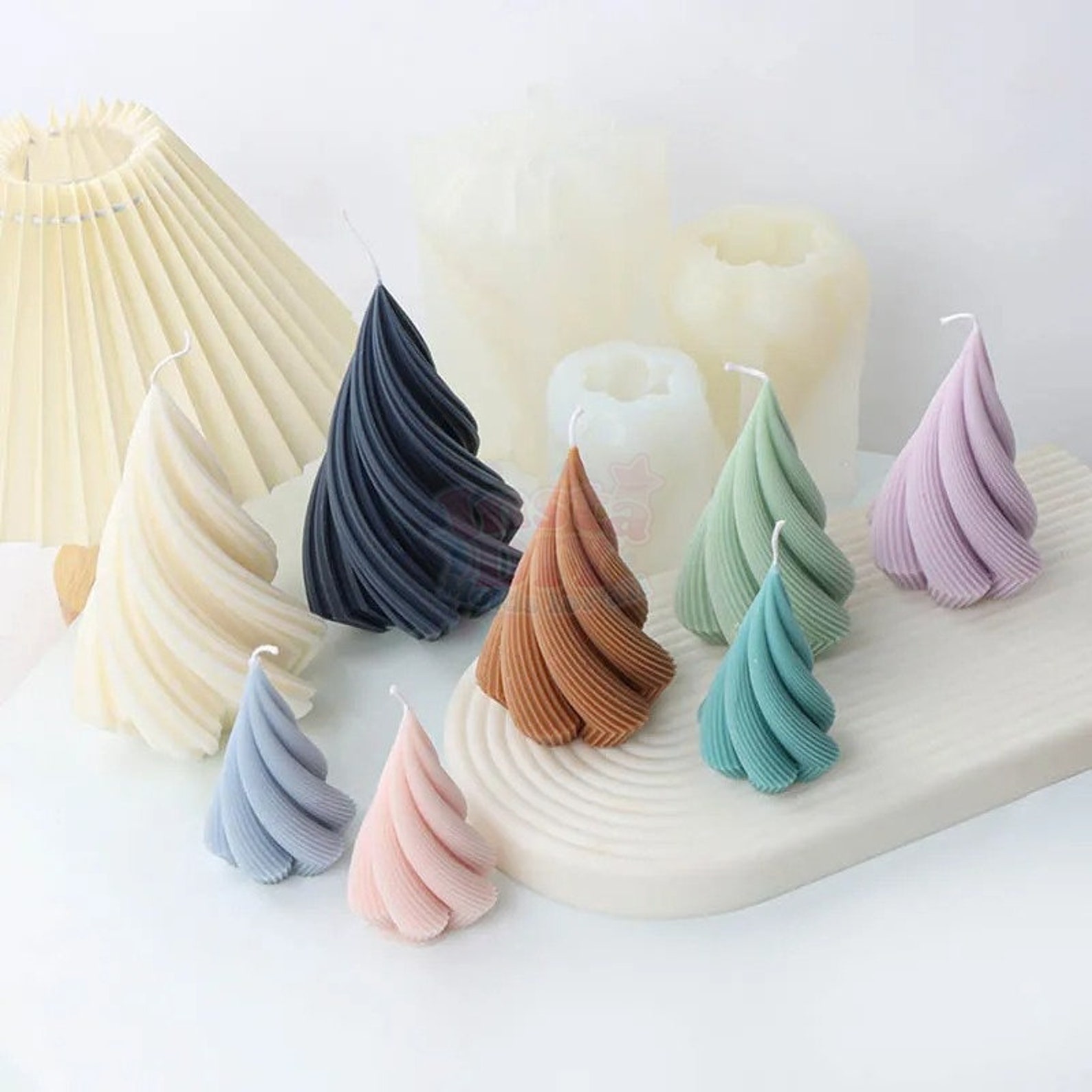 3D Rotating Cone Geometric Conical Silicone Candle Mold, DIY Christmas ...