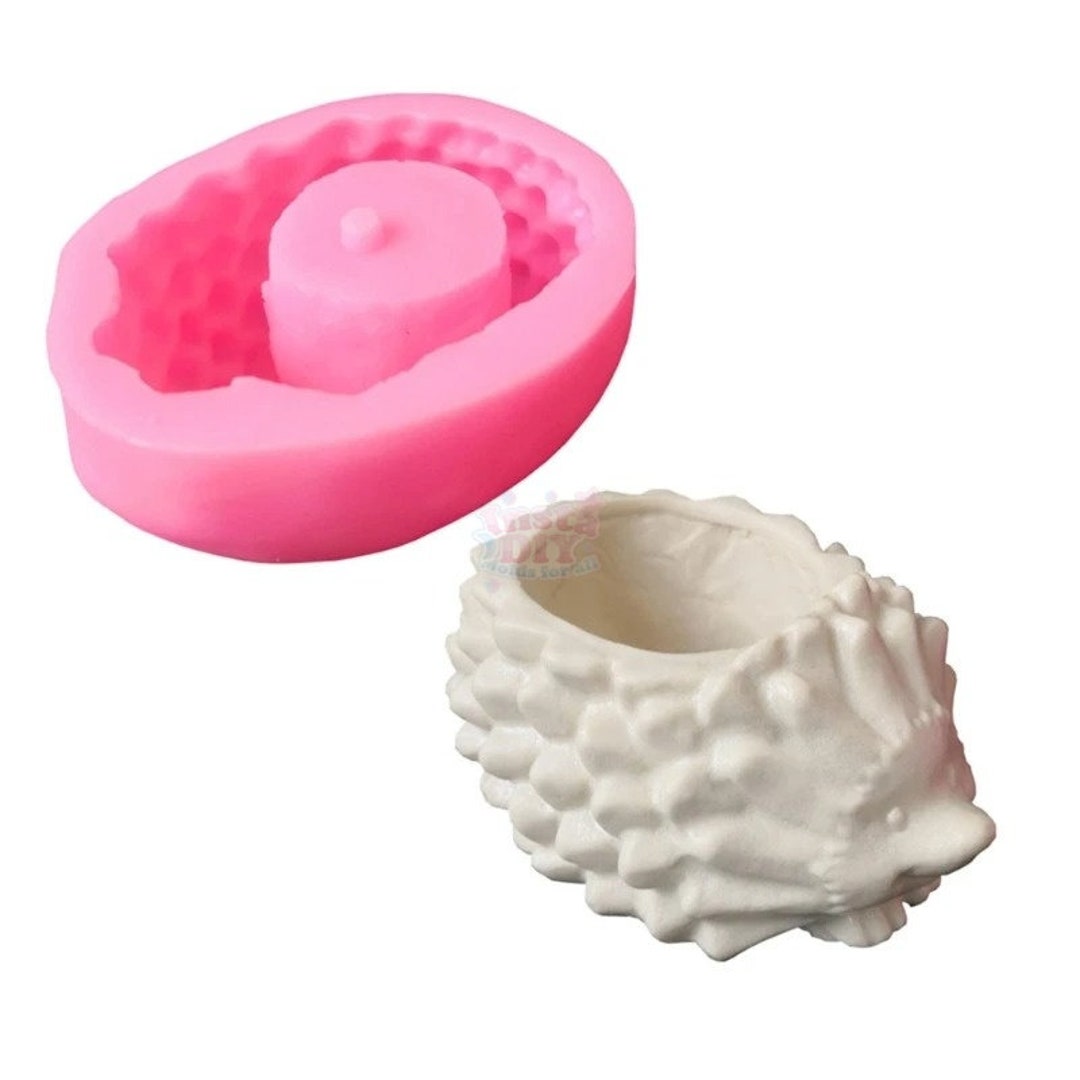 Cute Hedgehog Flowerpot Concrete Silicone Mold, Succulent Plants Pot ...
