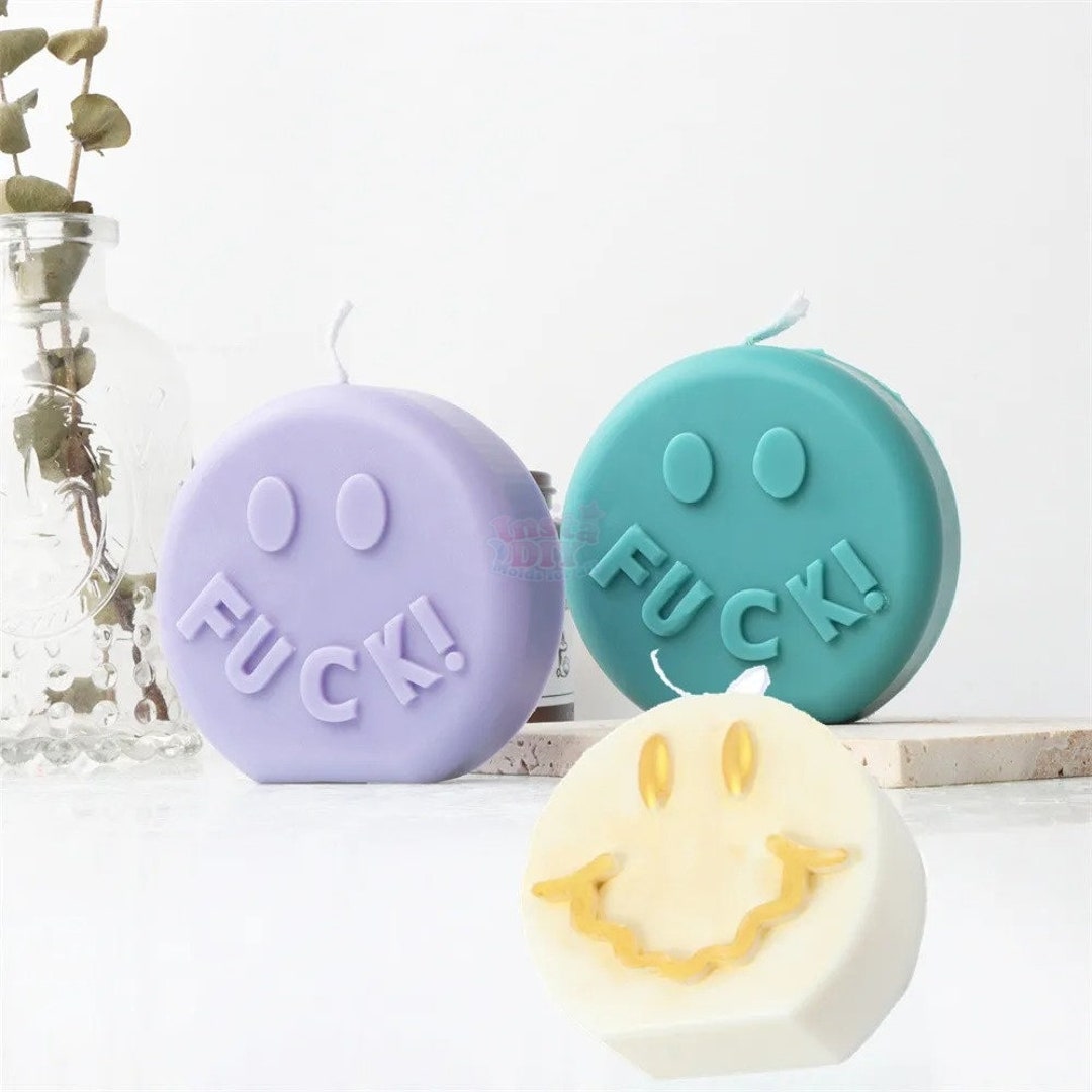 DIY Blessing Word Smile Face Soap Resin Mold, Pastel Aesthetic Slogan ...