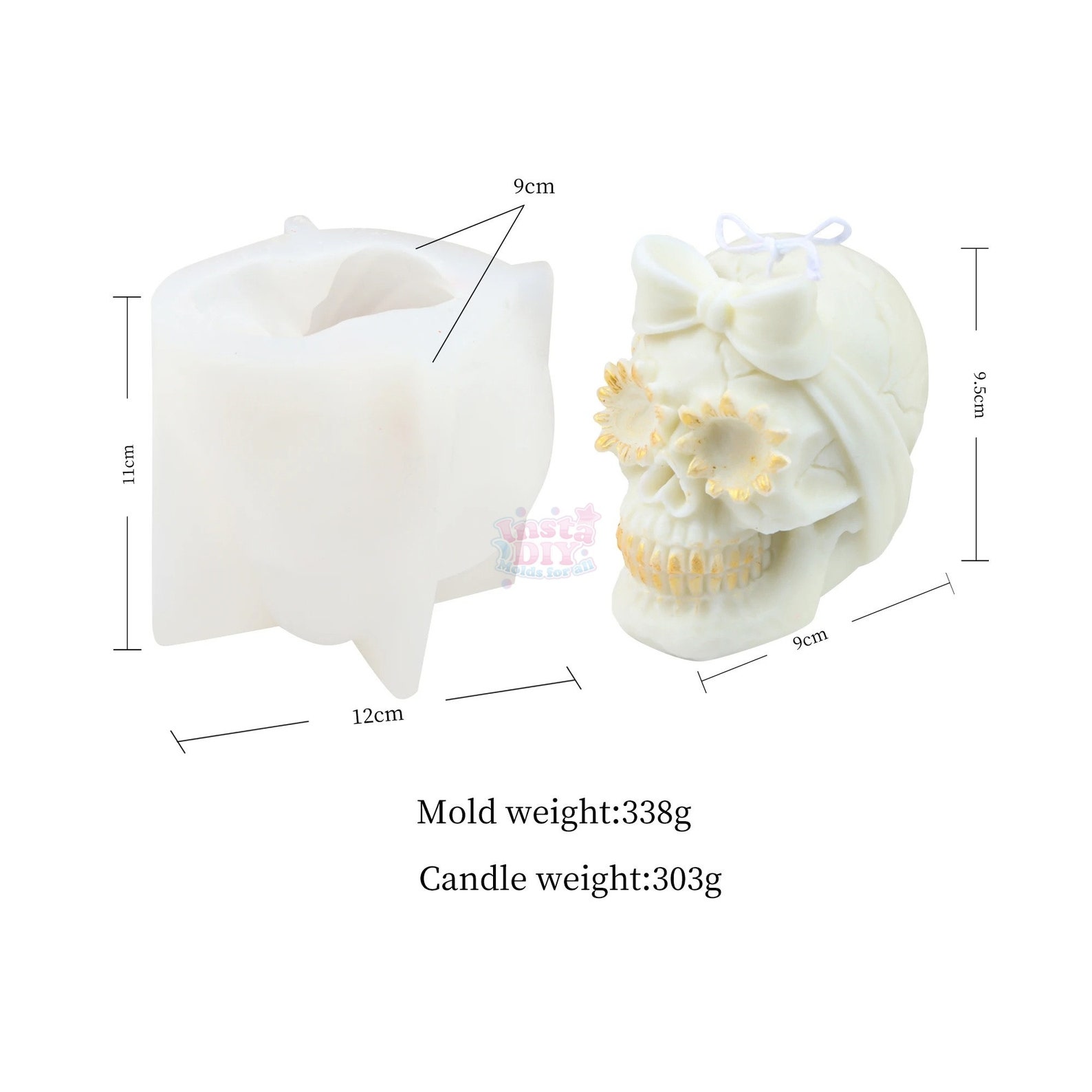 Halloween Skeleton Skull Candle Mold, Handmade Craft Chocolate Making ...