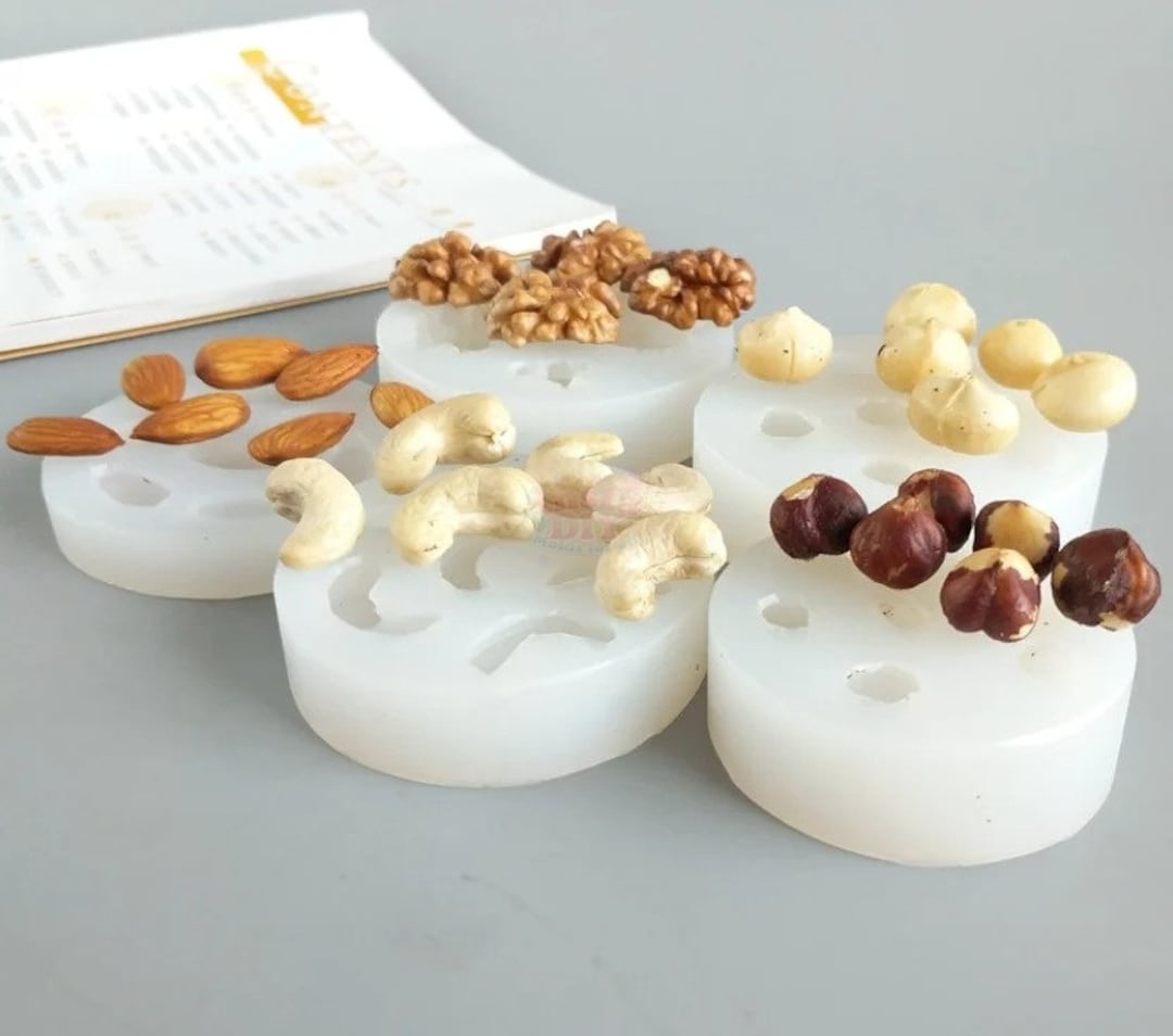 Nut Mold, Walnut Mold Silicone 3D Wood, Cashew Hazelnut Macadamia ...