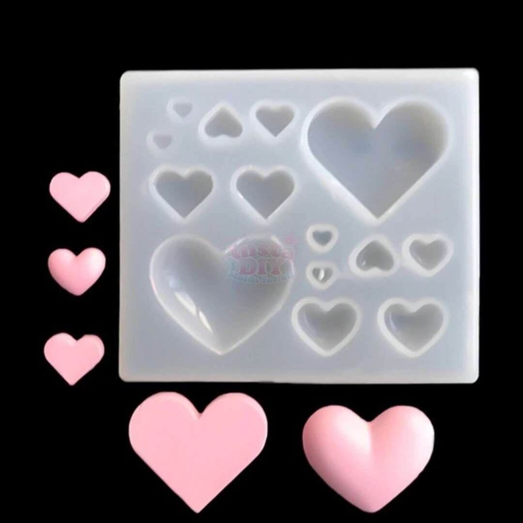 Heart Shaped Silicone Mold, Love Heart Resin Mold, Resin Patch Mold ...