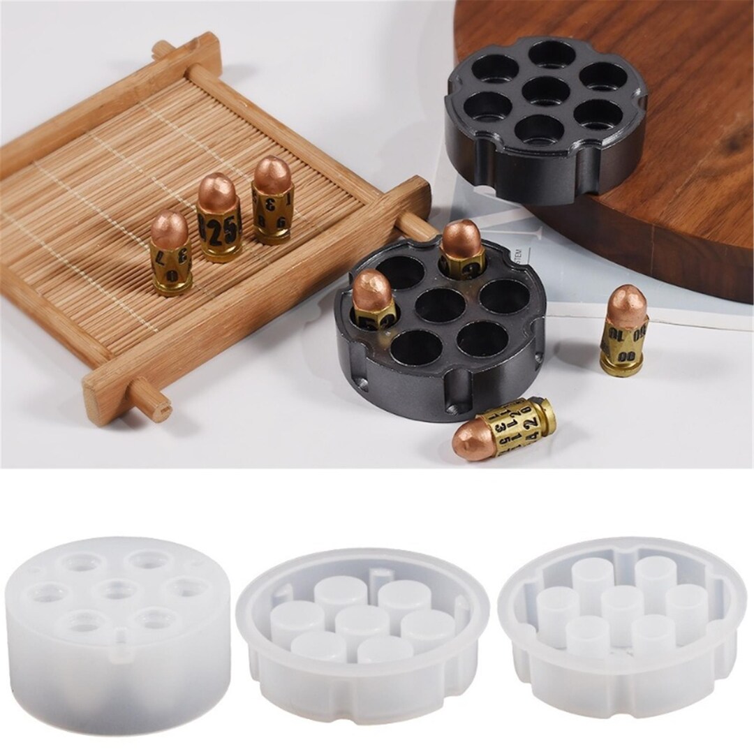 DIY Seven Bullet Head Dice Silicone Mold, Gypsum Storage Box Resin Mold ...