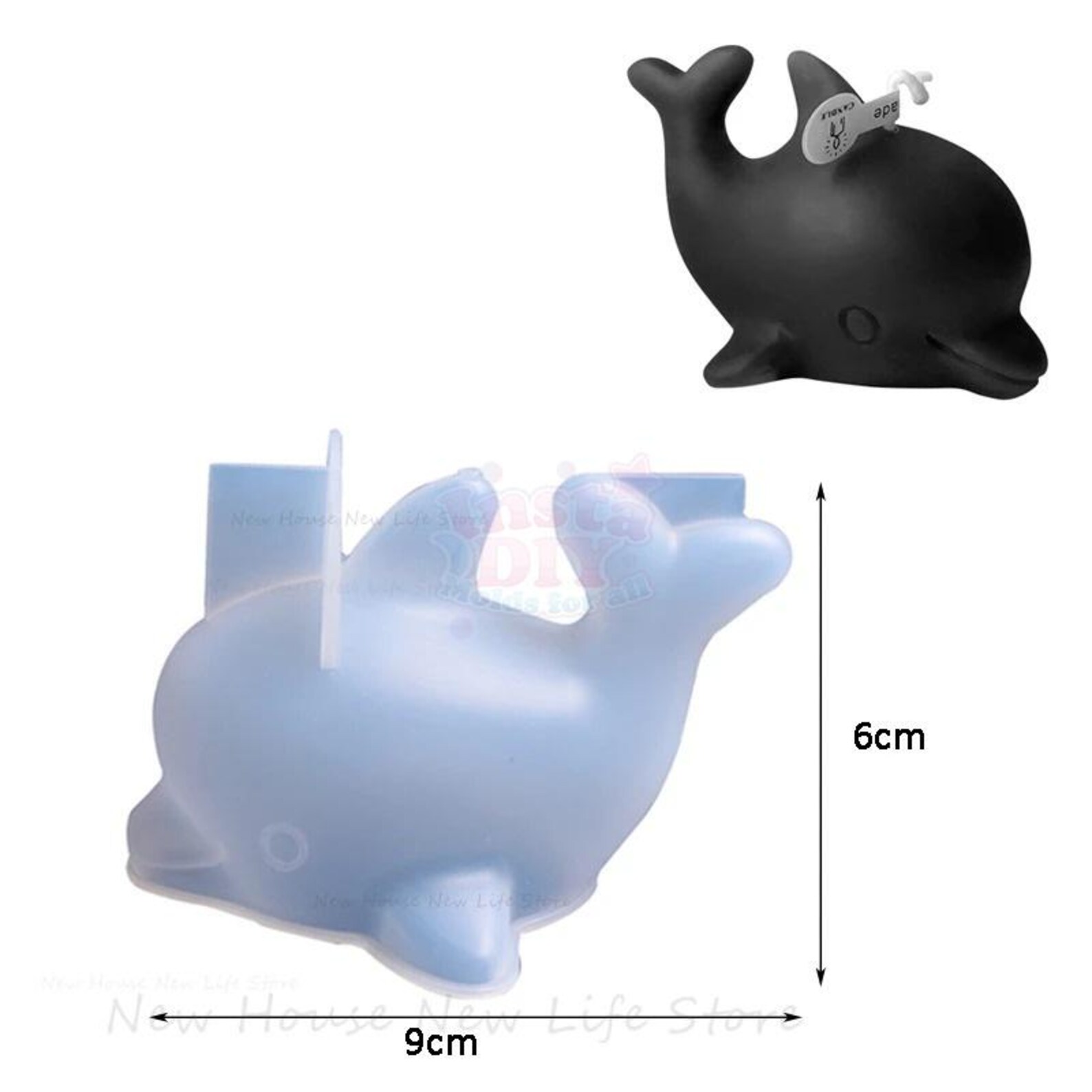 3D Dolphin Silicone Candle Mold, Cute Dolphin Mould for Candle Making ...