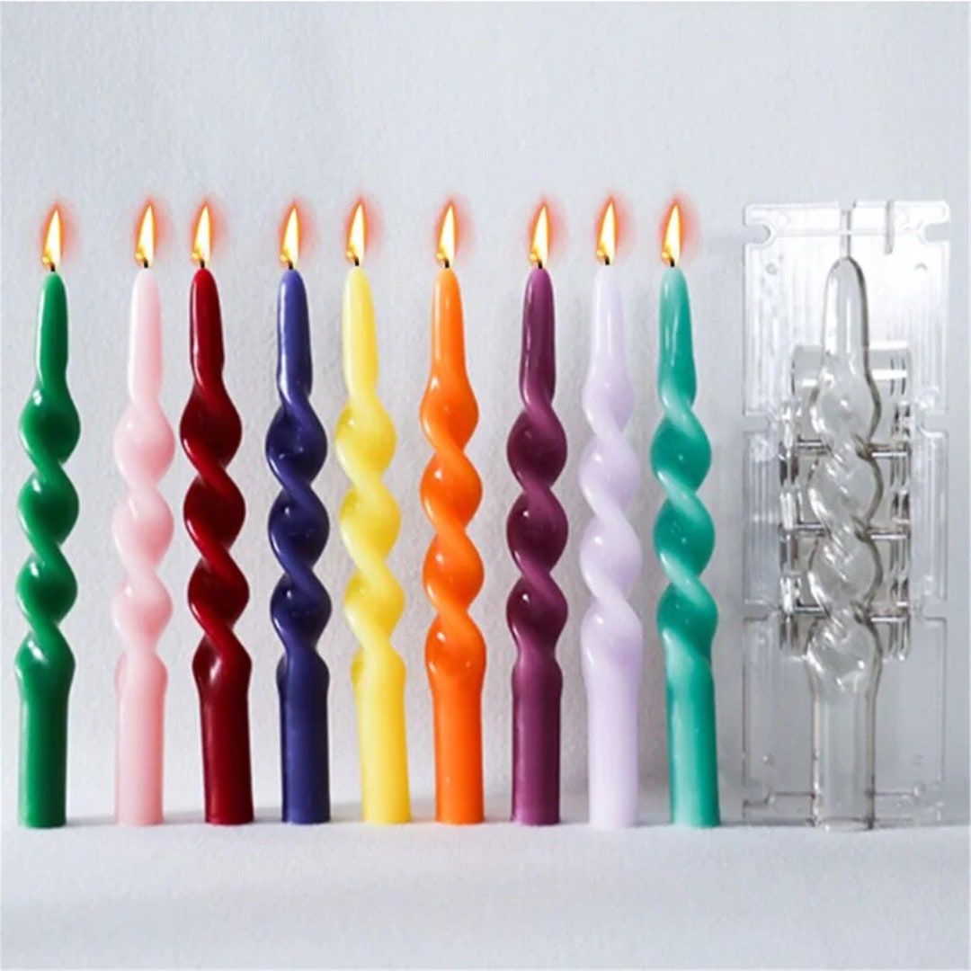 Spiral Long Rod Acrylic Candle Mold Cylinder Pole Plastic Mould DIY ...