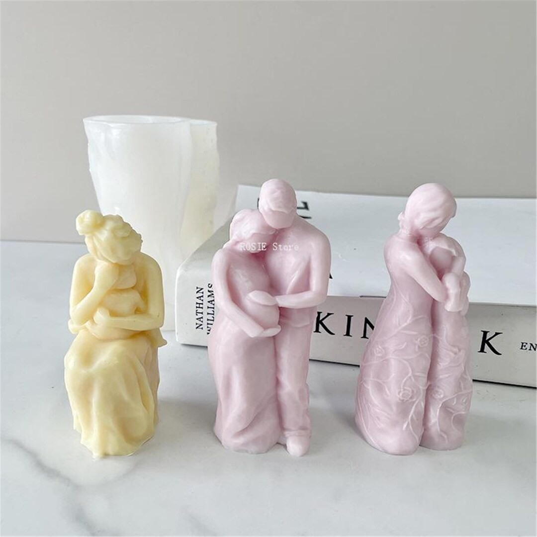 Hug Body Abstract Candle Mold, Mother and Child Sculpture Mold, Resin ...