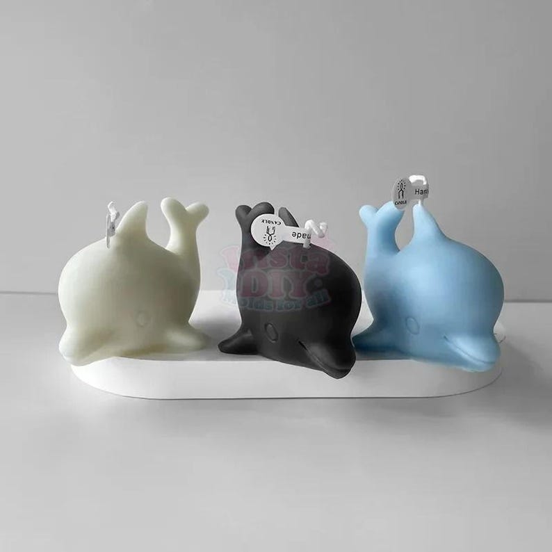 3D Dolphin Silicone Candle Mold, Cute Dolphin Mould for Candle Making ...