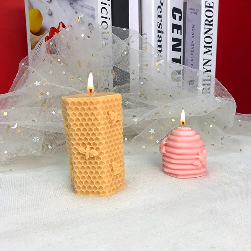 3D Bee Honeycomb Candle Silicone Molds Plaster Diffuser Aromatherapy ...