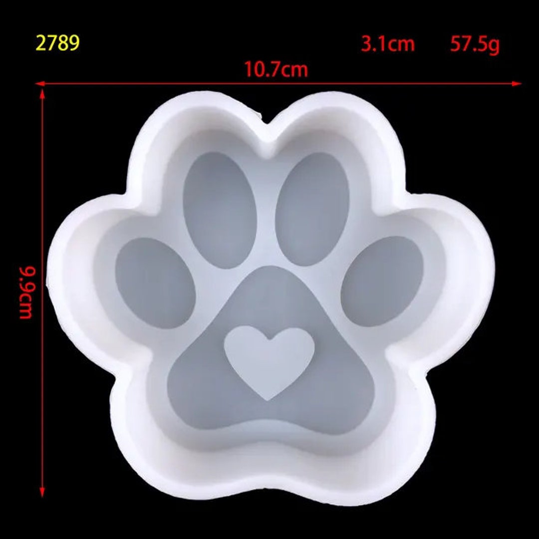 Paw Heart Mold Car Freshie Mold Silicone Epoxy Resin Molds Candle Soap ...