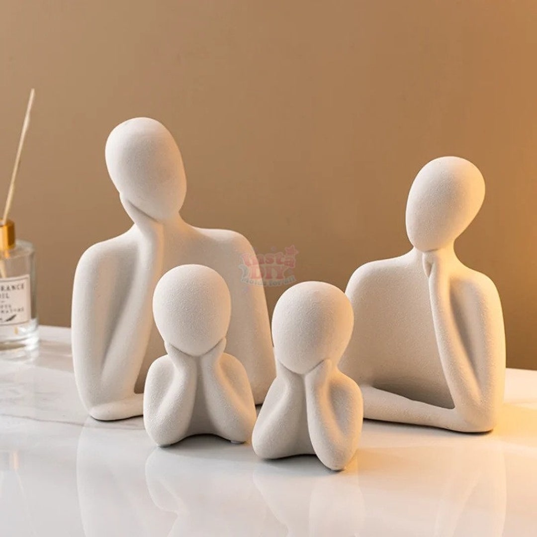 Modern Family Silicone Mold, Abstract Thinker Statue Mold, Figure ...