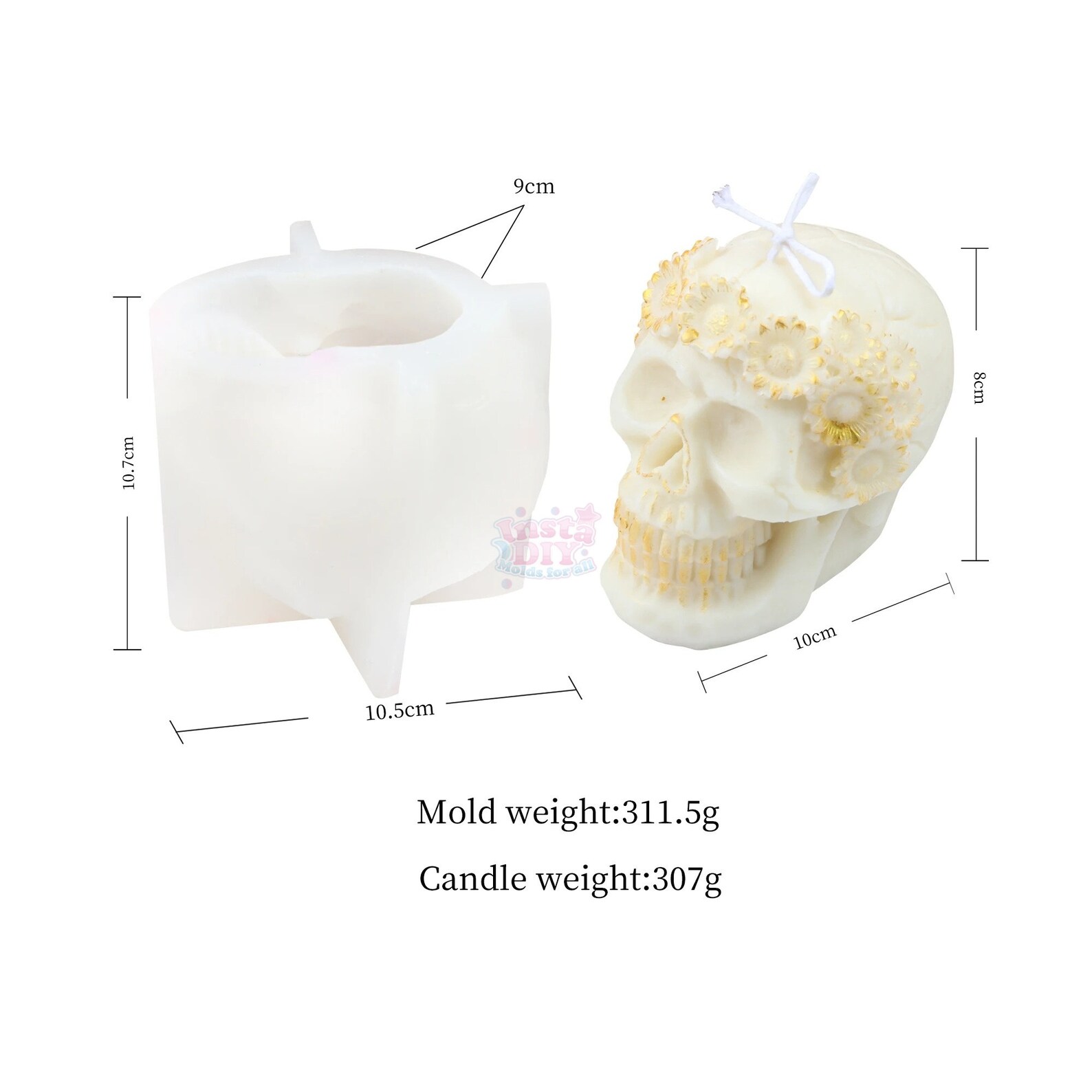 Halloween Skeleton Skull Candle Mold, Handmade Craft Chocolate Making ...