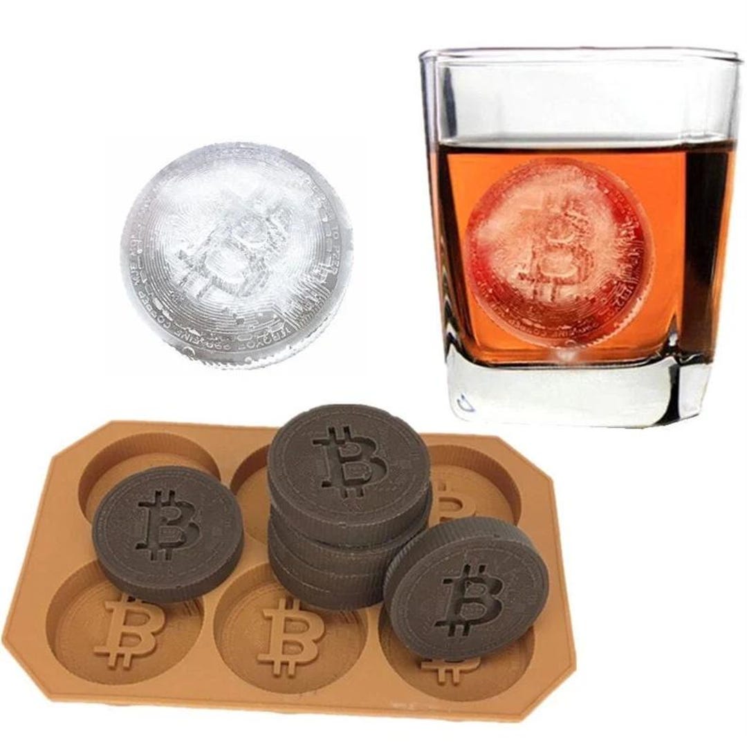 Bitcoin Ice Cube Silicone Tray, BTC Crypto Coin Baking Mold, Fudge ...