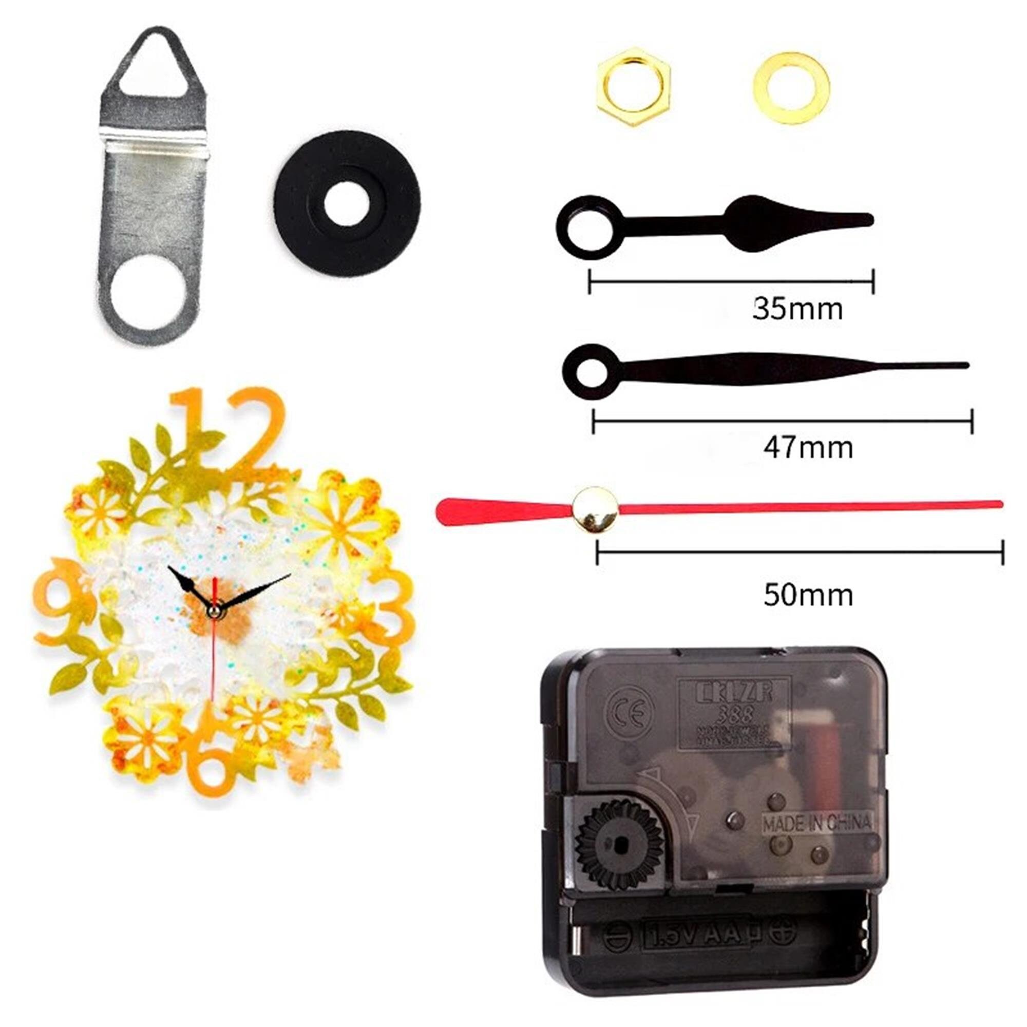 Large Round Clock Resin Epoxy Molds Silicone Wall Decor Arabic Roman ...