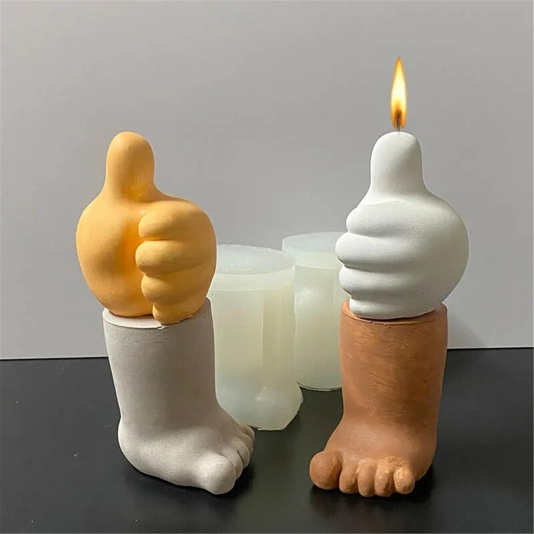 3D Big Feet and Hands Candle Molds Feet Shape Epoxy Silicone Mold for ...