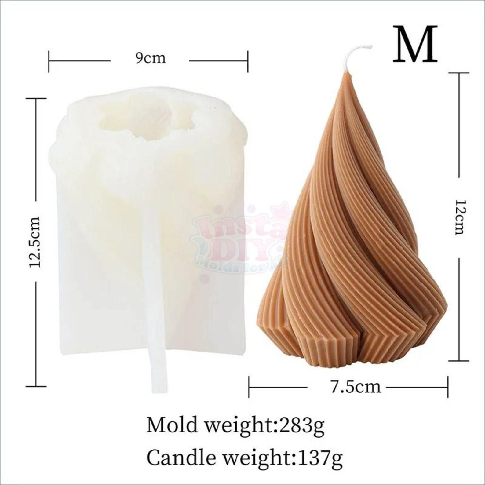 3D Rotating Cone Geometric Conical Silicone Candle Mold, DIY Christmas ...