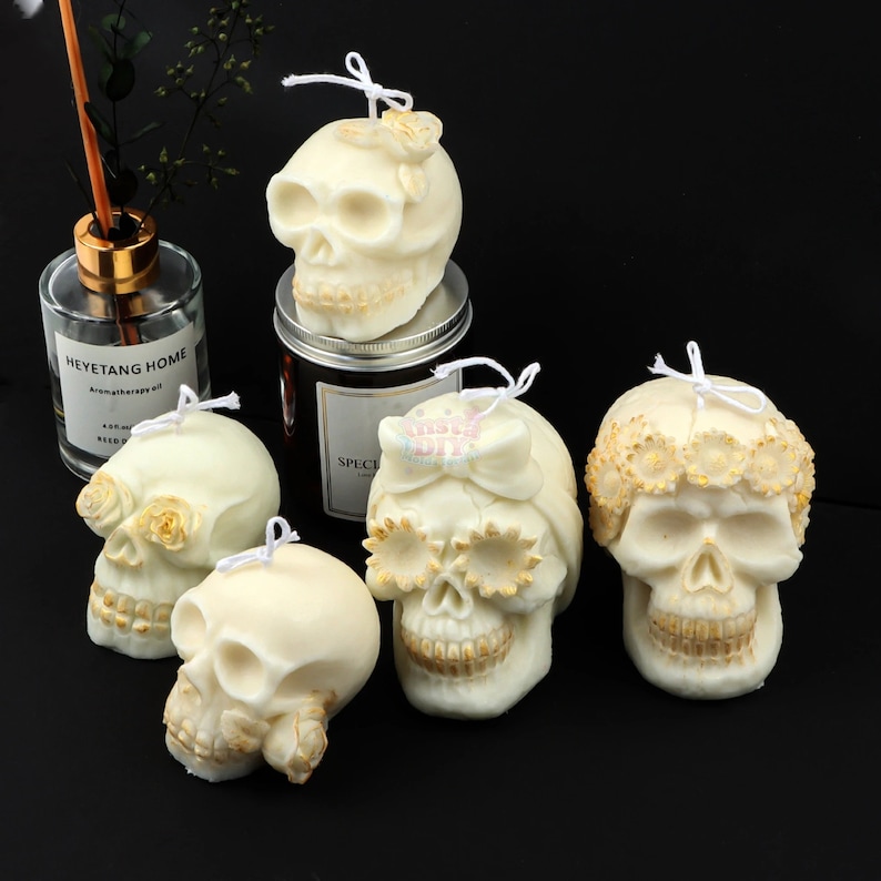 Halloween Skeleton Skull Candle Mold, Handmade Craft Chocolate Making ...