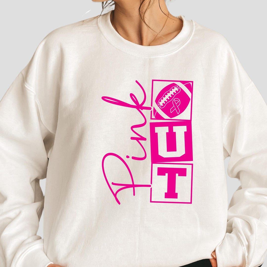 Pink Out Football Breast Cancer Awareness Sweatshirt Together We Fight ...