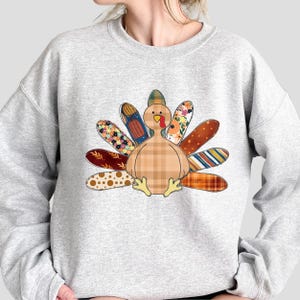 Thanksgiving Turkey Sweatshirt: Patchwork Quilted Fall Shirt - Etsy
