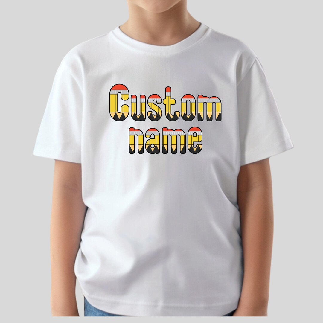 Personalized Kids Back to School Shirt: Custom Pencil Name Design - Etsy