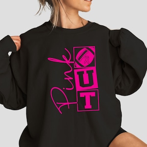 Pink Out Football Breast Cancer Awareness Sweatshirt Together We Fight ...