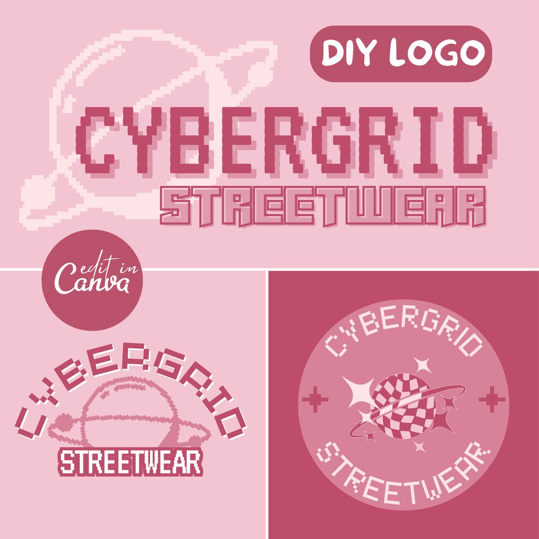 Pink Y2K Retro Planet Premade Business Logo Template Y2K - Etsy
