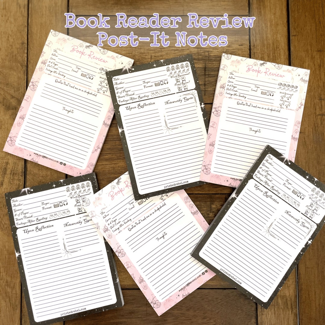 Book Review Post-it Notes for Adult Romance Book Readers Gift for ...