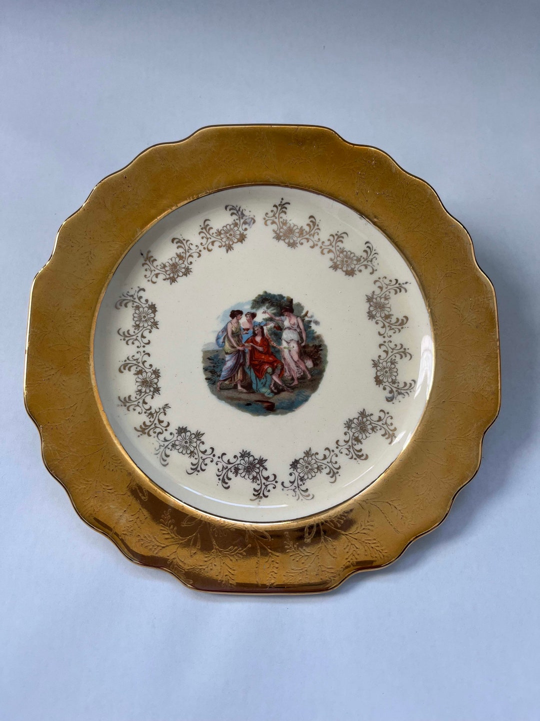 Set of 5 Vintage 22K Gold Trimmed Dessert Plates - Etsy