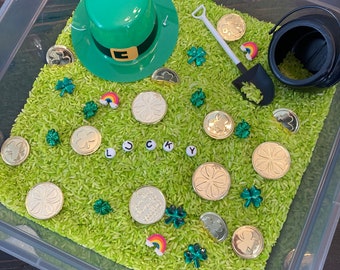 Sensory Bin- St. Patrick's Day- Montessori Learning, Open End Play-bin ...