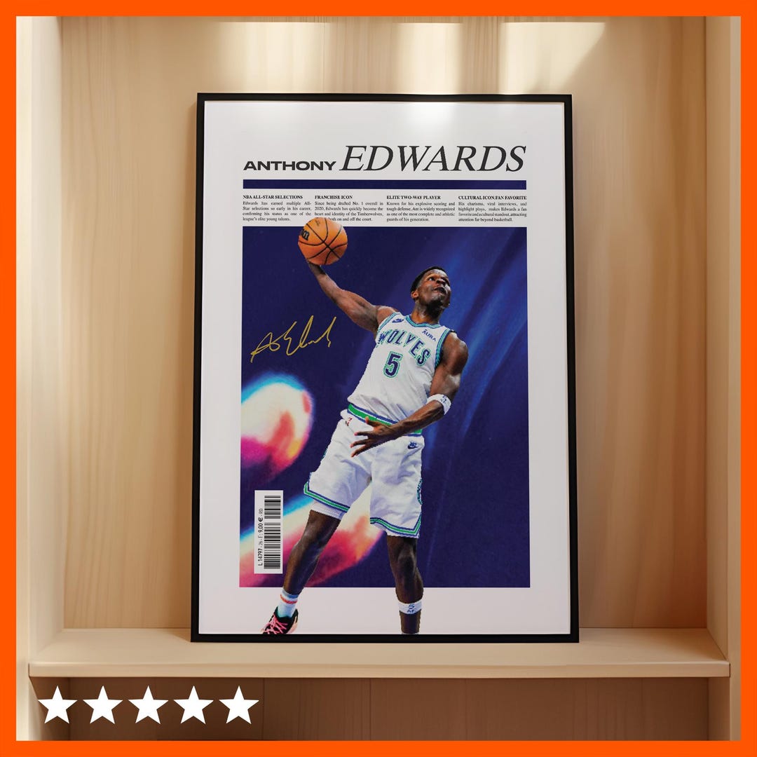 Anthony Edwards Inspired Poster, Ant Poster, Timberwolves Poster, Ant ...