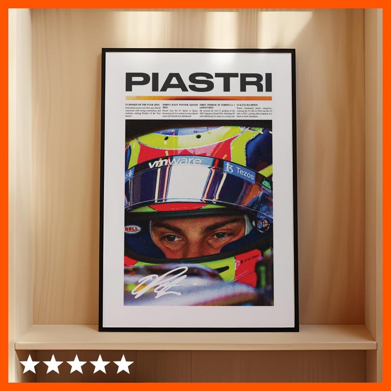 Oscar Piastri F1 Poster: Mclaren Racing Art (digital Download, PNG File ...