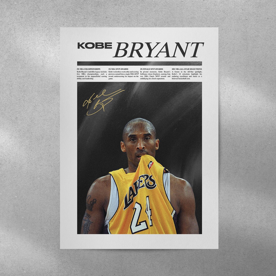 Kobe Bryant Inspired Poster, Newspaper Inspired Poster, Magazine ...