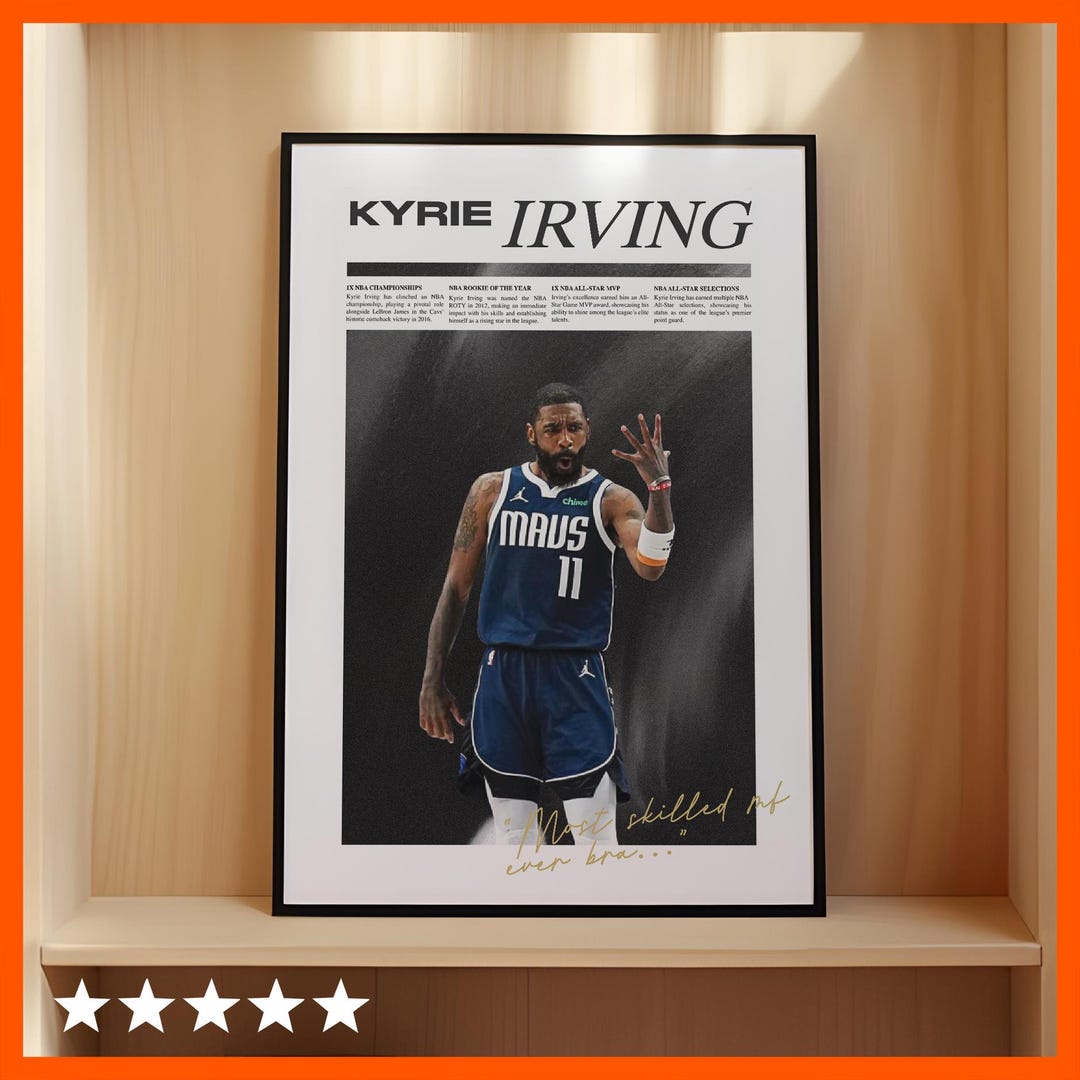 Kyrie Irving Inspired Poster, Newspaper Inspired Poster, Magazine Inspired Poster, Brooklyn Nets ...