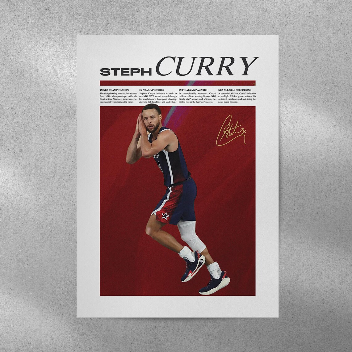 Stephen Curry Inspired Poster, Newspaper Inspired Poster, Magazine ...