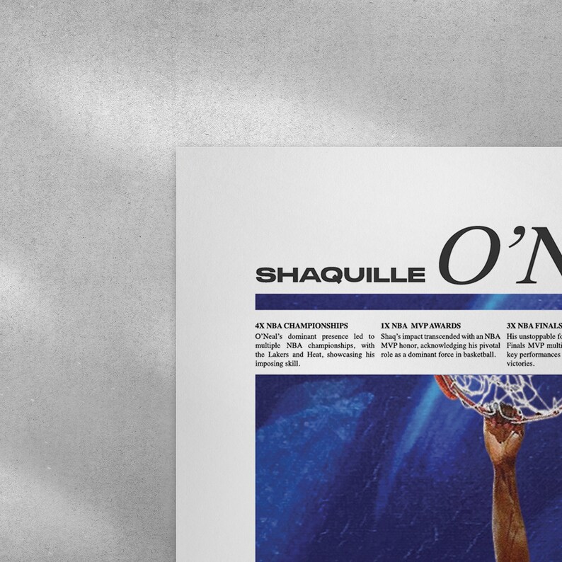 Shaq Inspired Poster, Newspaper Inspired Poster, Magazine Inspired ...