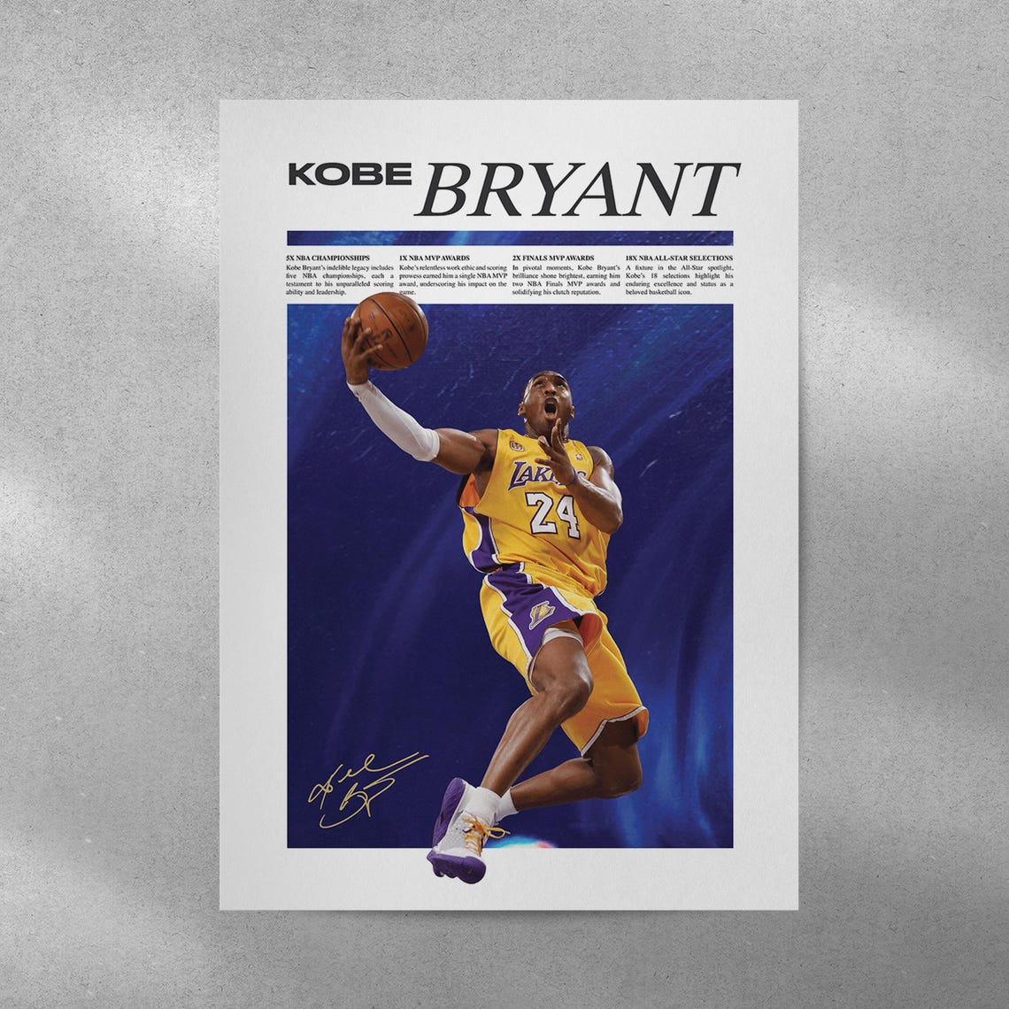 Kobe Bryant Inspired Poster, Newspaper Inspired Poster, Magazine ...