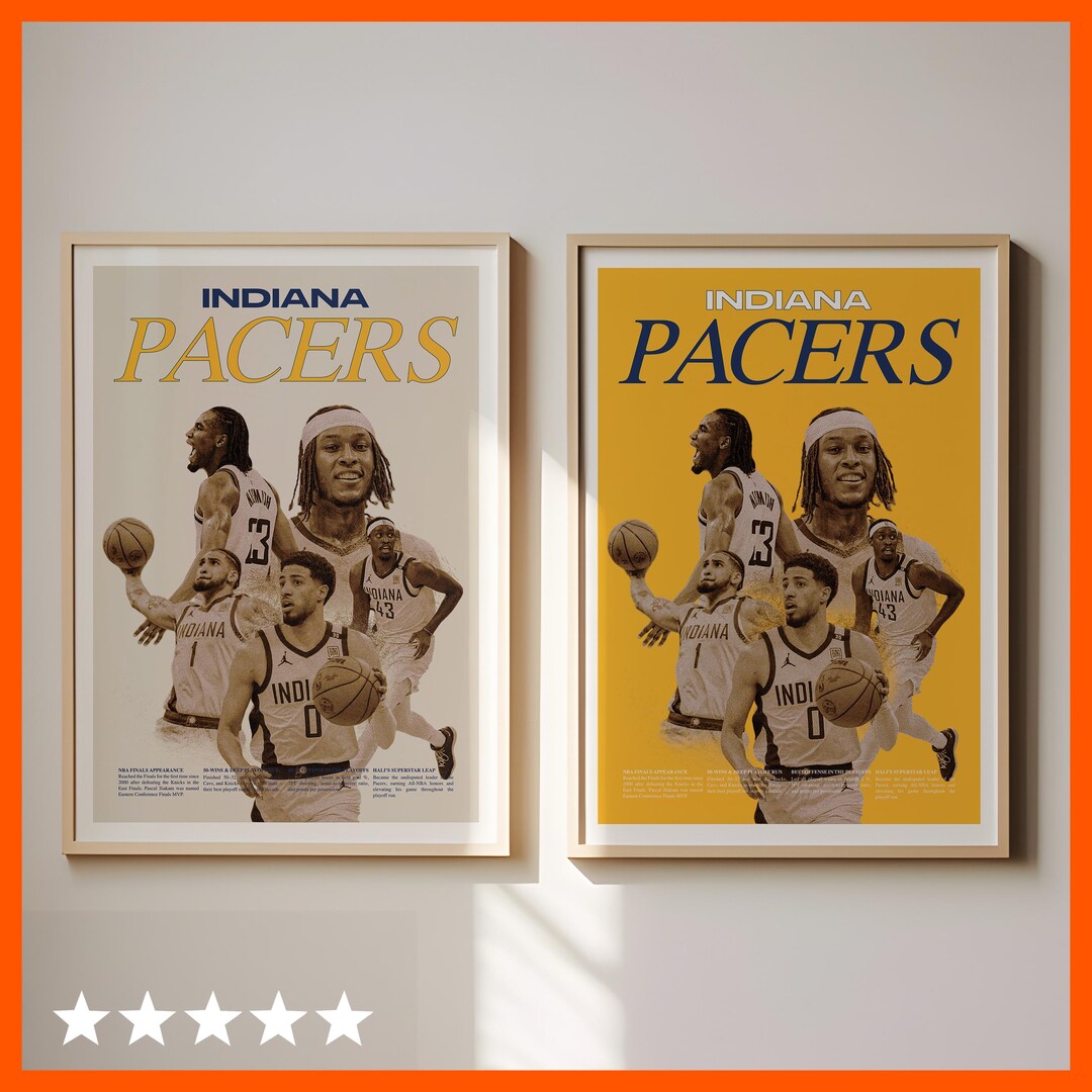 Haliburton Pacers Poster: Indiana Basketball Art (digital Download, PNG ...