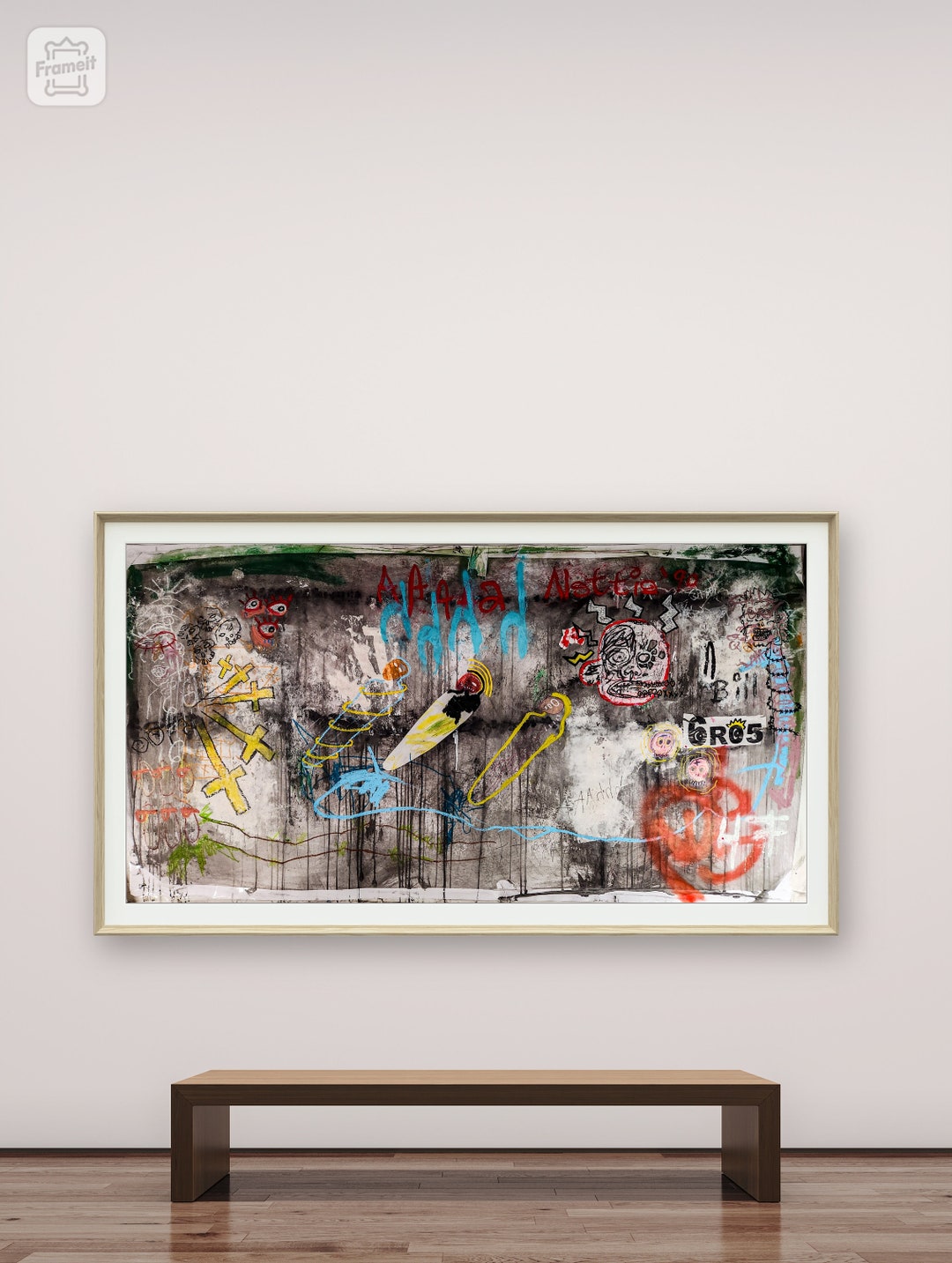 Transcending Timeline Mixed Media Painting on Reclaimed Advertisement ...