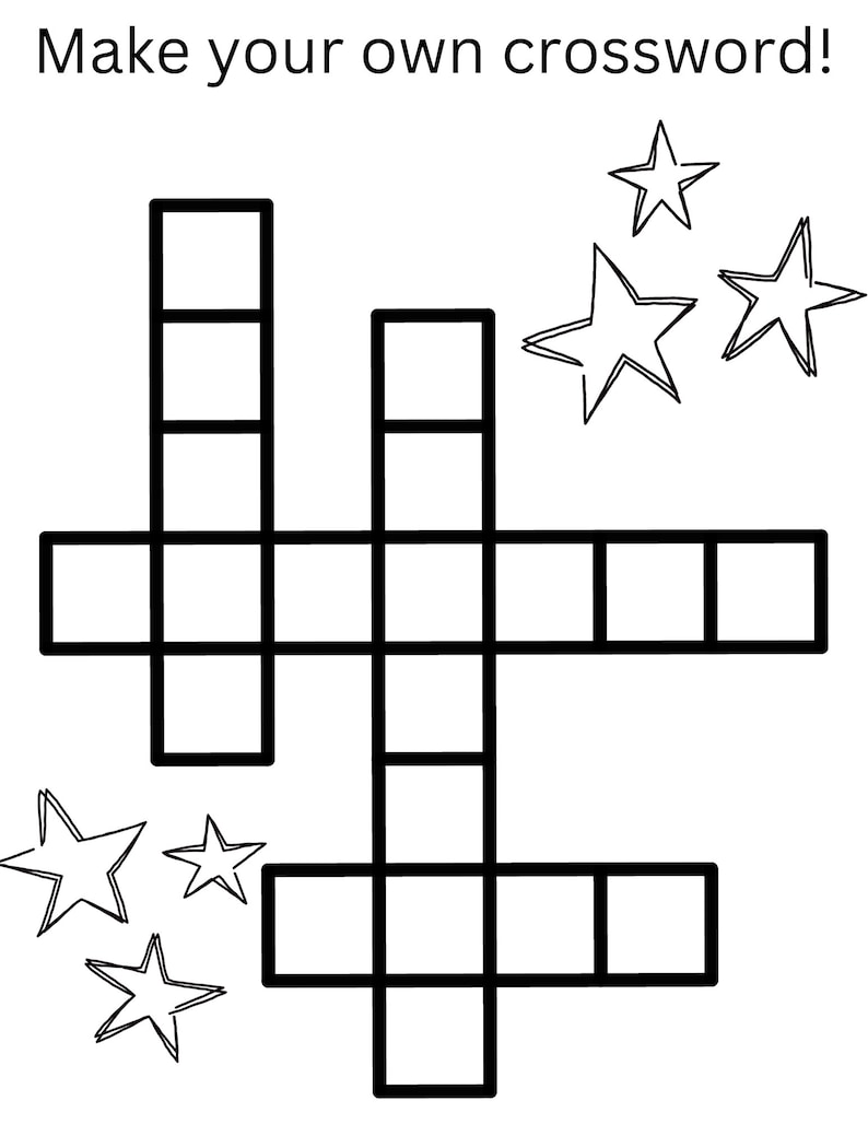 Make Your Own Crossword, Homeschool, Project, Kids, Printable - Etsy