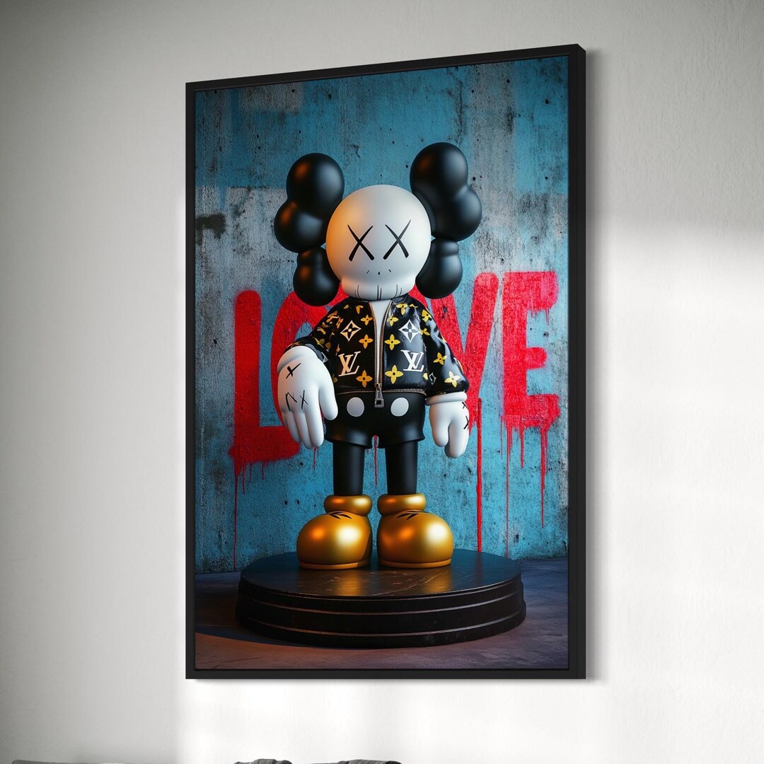 Framed Hypebeast Poster, KAWS Poster, Graffiti Print, Kaws Framed Art ...