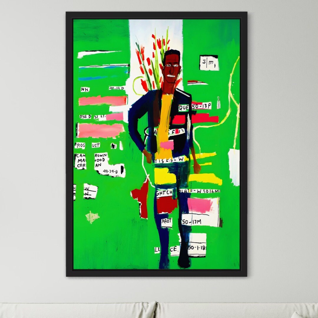 Framed Desmond Jean Michel Basquiat Modern Unique Painting Abstract ...