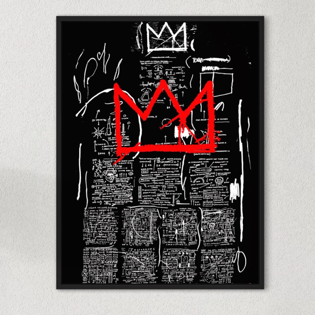 Red Crown Jean Michel Basquiat's Tuxedo Modern Unique Painting Abstract ...