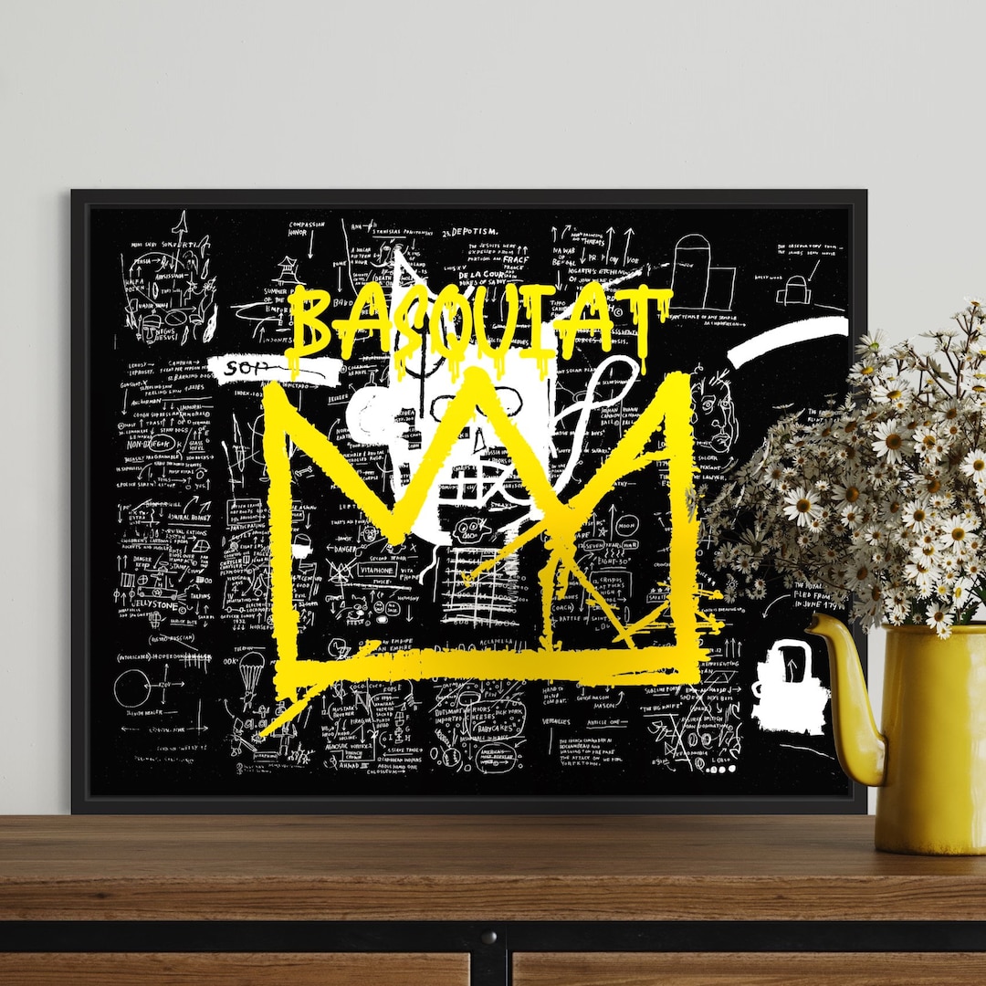 Gold Tuxedo Jean Michel Basquiat Modern Unique Painting Abstract Canvas ...