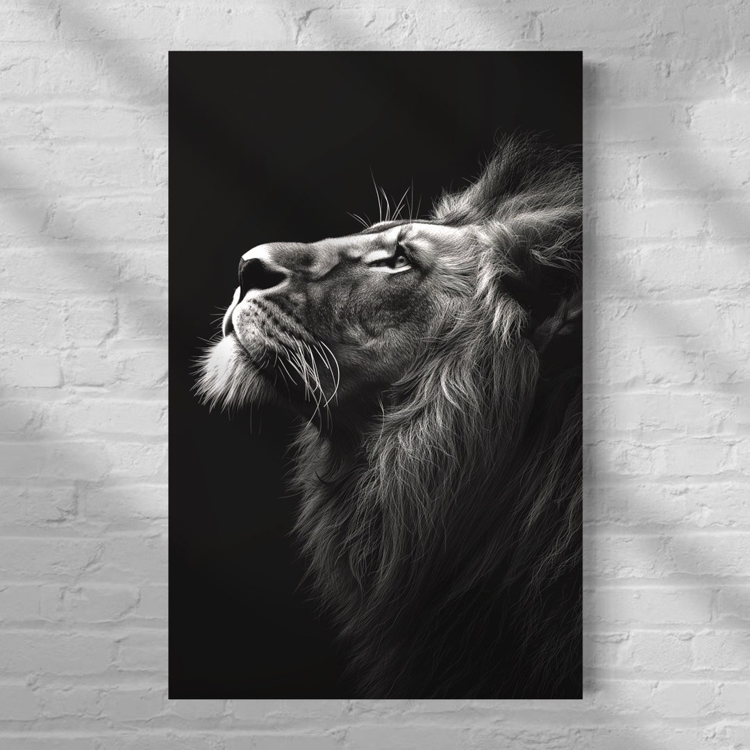 Lion Frame, Animal Sauvage Style Artwork, Horizontal Landscape, Art ...