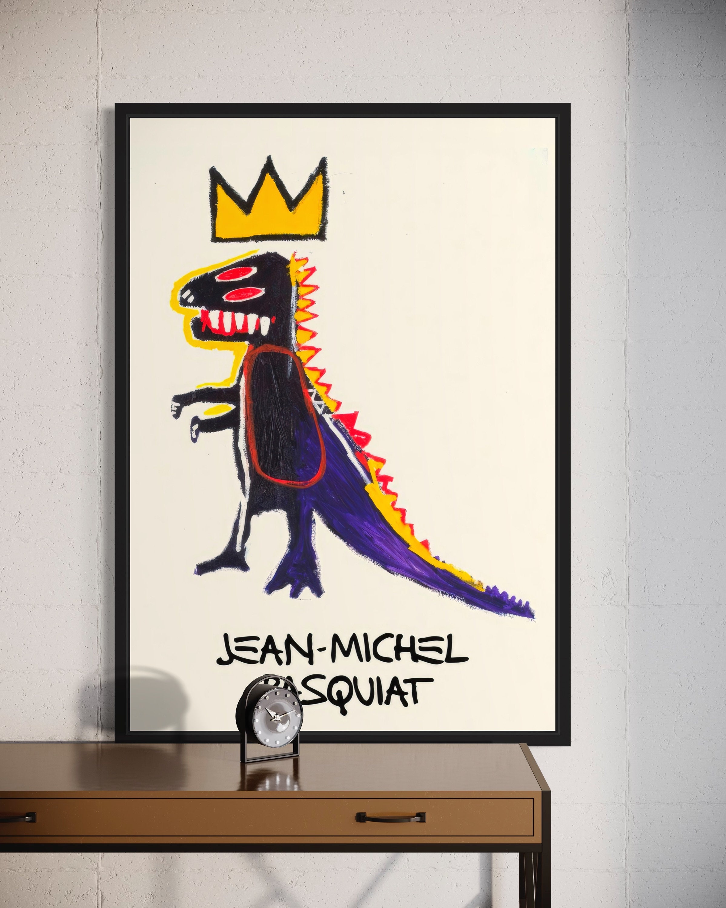 Framed Jean Michel Basquiat 1982, Poster Basquiat, Dino Print, Dinosaur ...