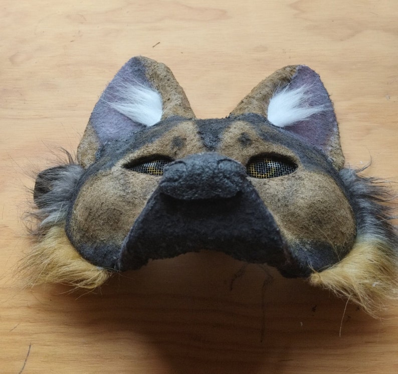 Handmade German Shepard Dog Mask, Quadrobics Gear, Therian Gear, Dog ...