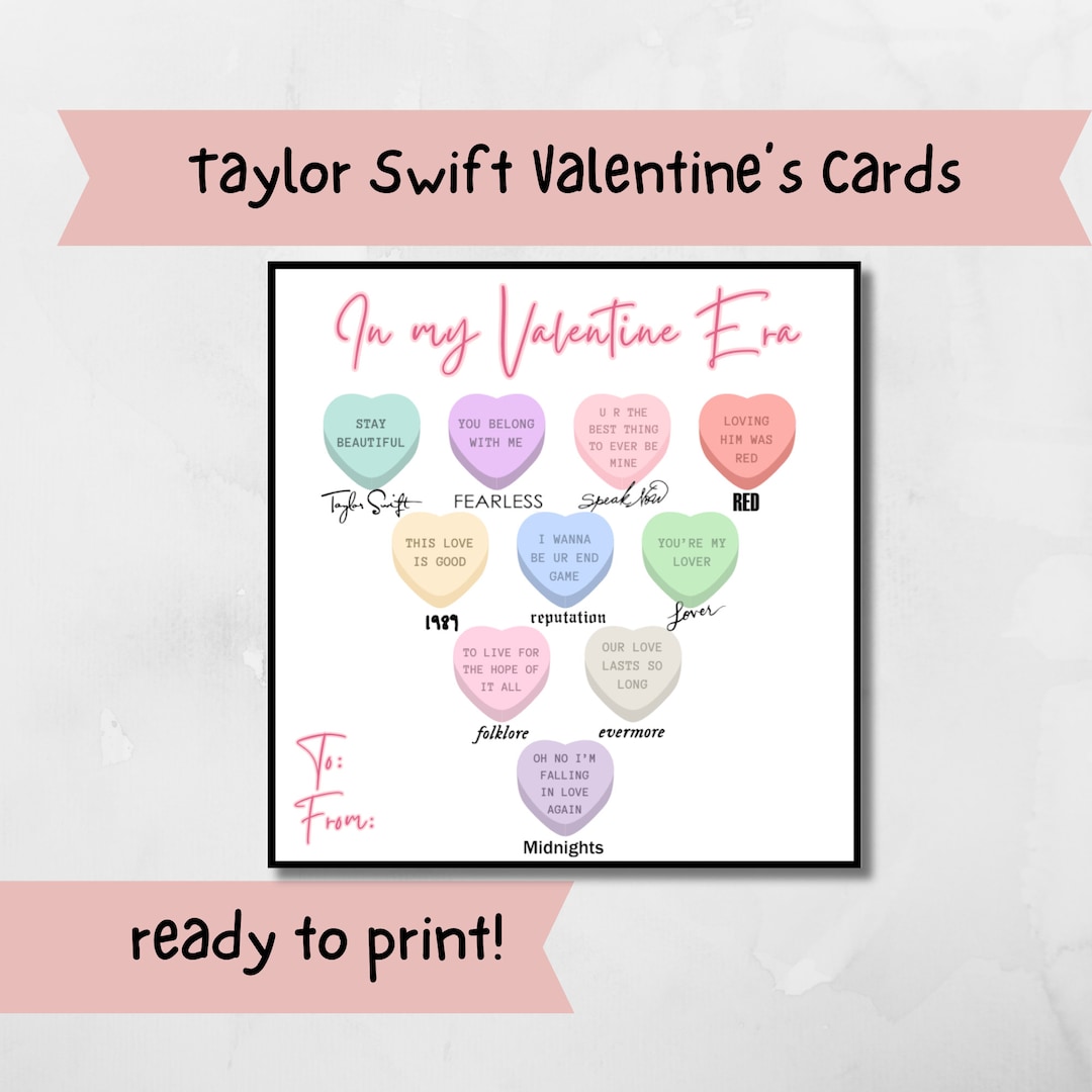 Taylor Swift Valentines Printable Swiftie Valentine Taylor Swift ...