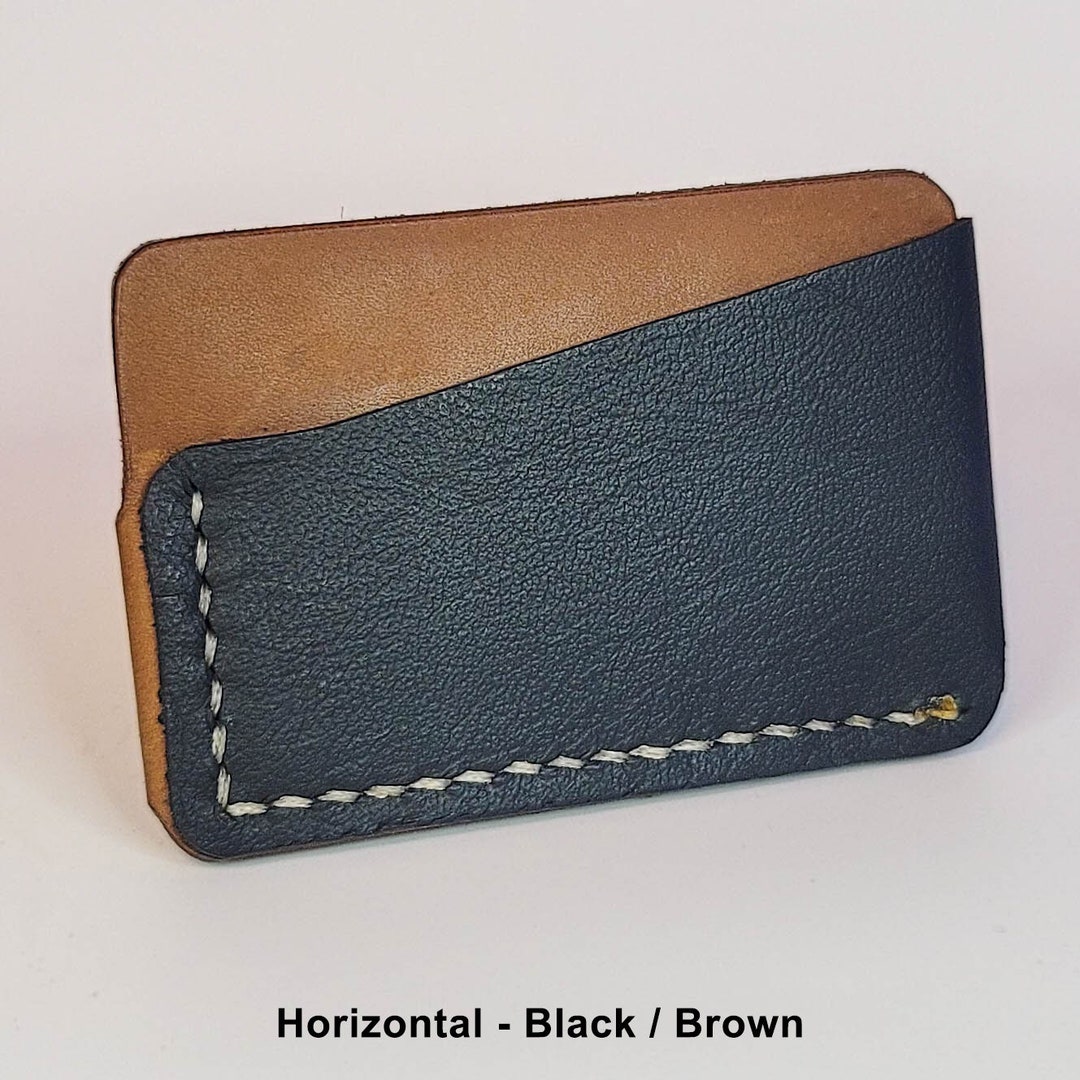 Leather 3-slot Card Wallet - Etsy