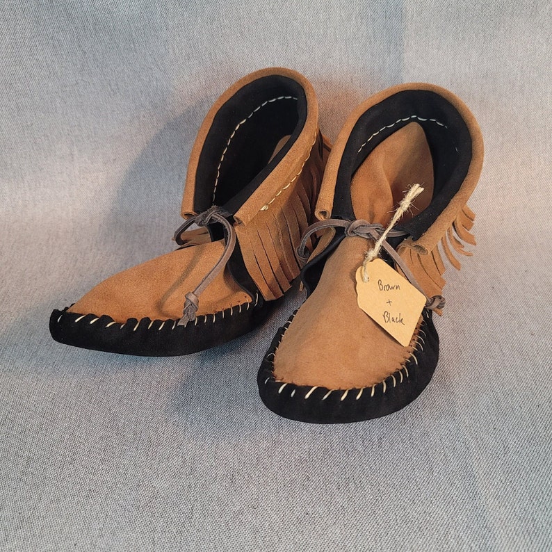 Men's Two Tone Leather High Top Moccasins - Etsy