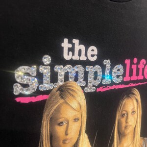 Rhinestone 'the Simple Life' T-shirt, Paris & Nicole, Bedazzled - Etsy