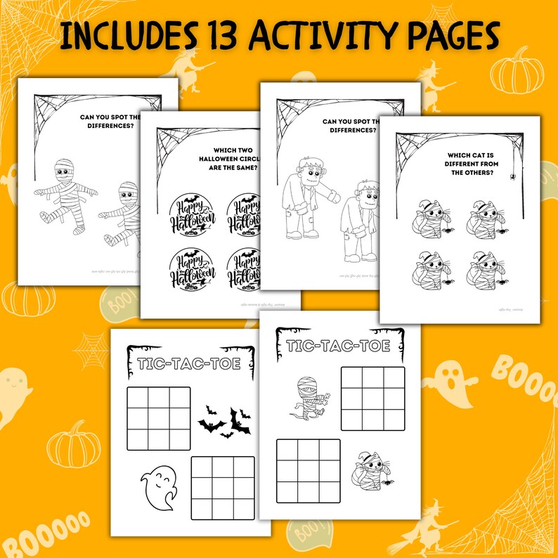 Halloween Activity Printable Pages Bundle Kids Toddler Preschool ...